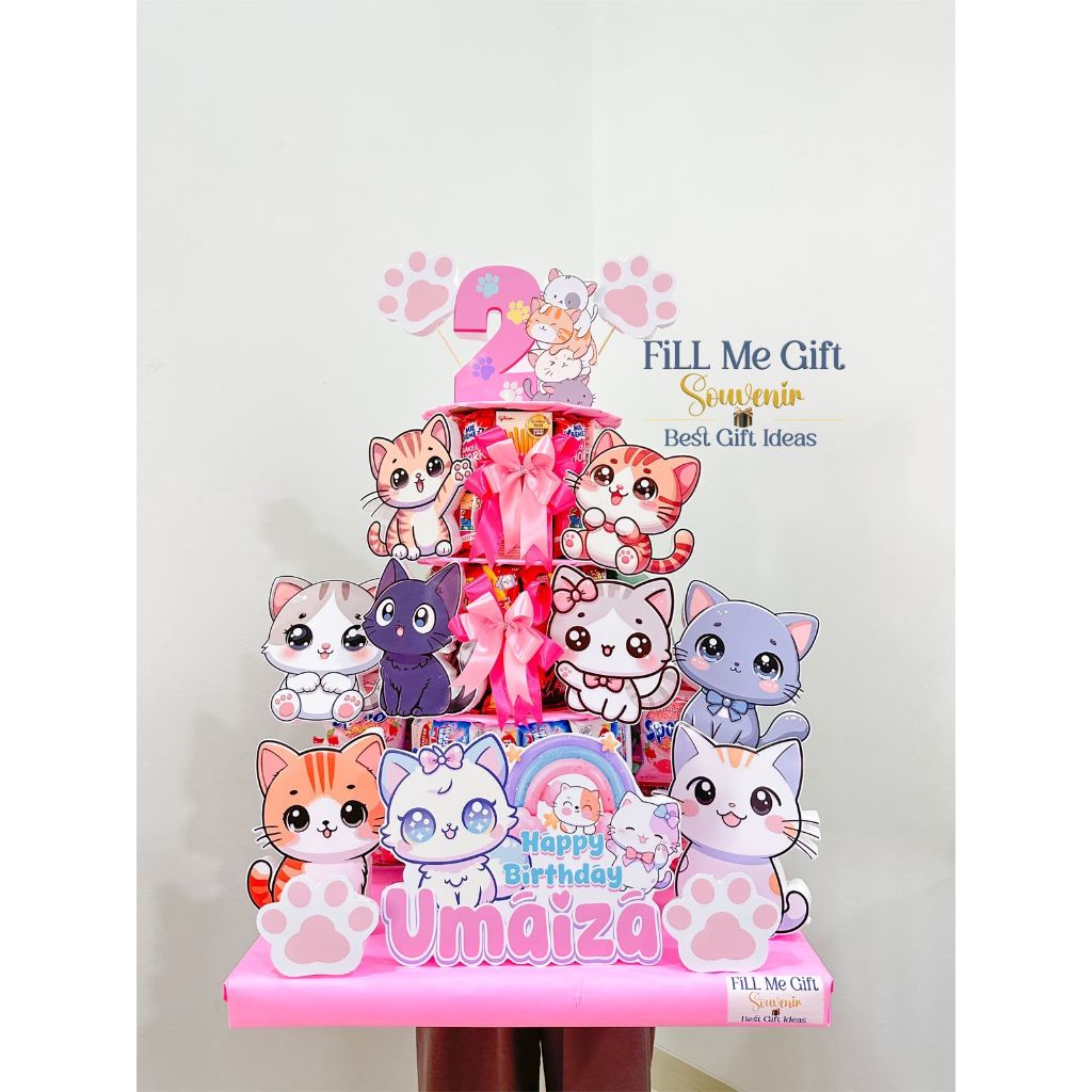 Jual JT - Kucing Cat Cute- Snack Tart Tower Cake Birthday / Kue Cemilan ...