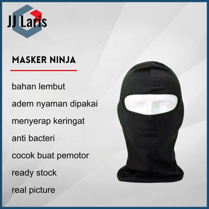Jual MASKER TERBARU NINJA/ MASKER BALACLAVA /TOPENG HITAM POLOS PRIA ...