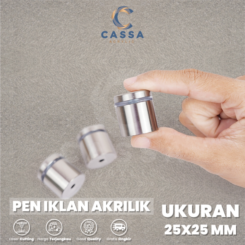 Jual Pen Iklan 25x25 Stainless Baut Kaca Akrilik Sign Board | Shopee ...