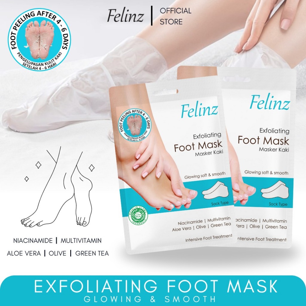 Jual FELINZ EXFOLIATING FOOT MASK | MASKER KAKI | FOOT PEELING AFTER 4 ...