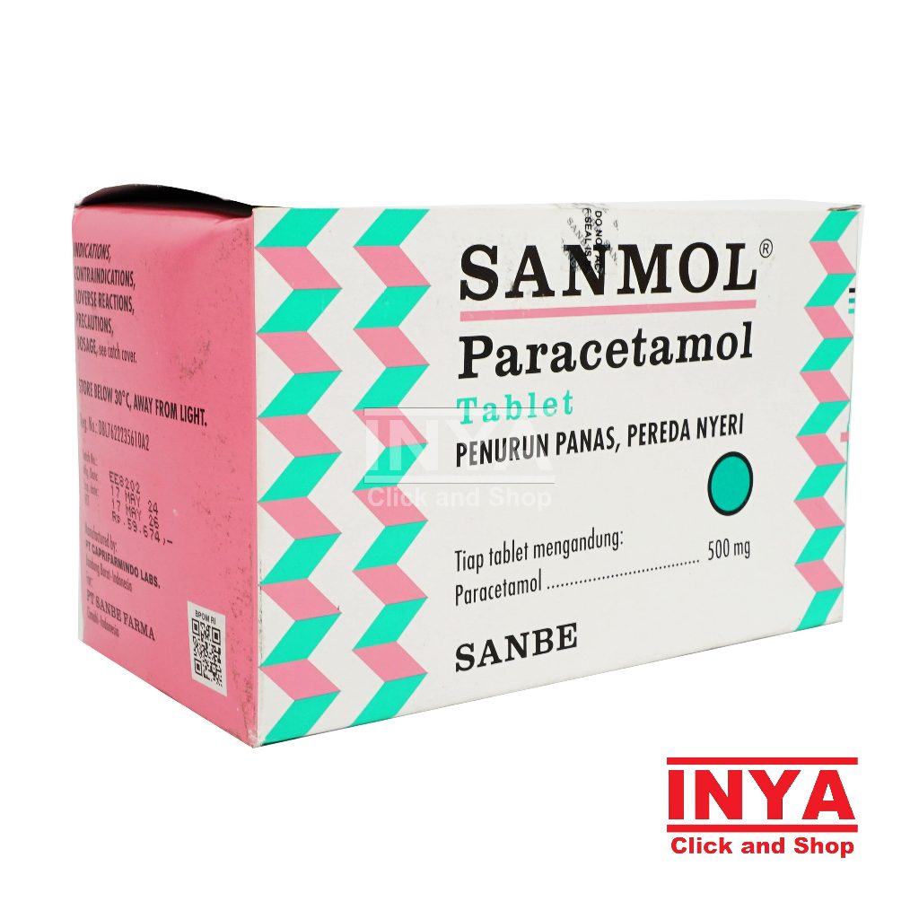 Jual Sanmol Paracetamol Tablet Pereda Demam BOX 100 Tablets - Penurun ...