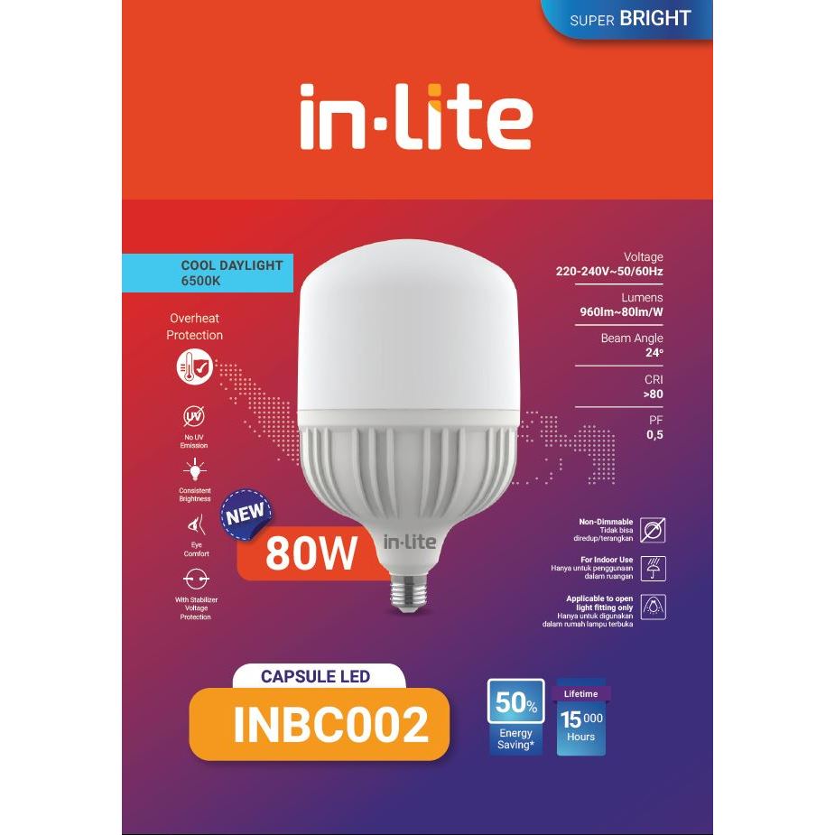 Jual LAMPU LED IN LITE CAPSULE BOHLAM KAPSUL INLITE 80W 80 W 80WATT INBC002 | Shopee Indonesia