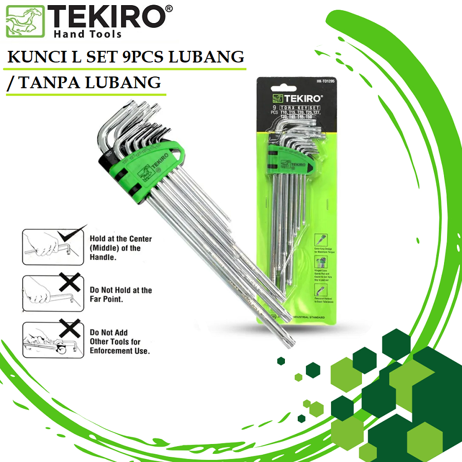 Jual TEKIRO kunci L bintang Set 9 Pcs LUBANG dan TANPA LUBANG 9pcs / tamper Torx key set 9pcs ...