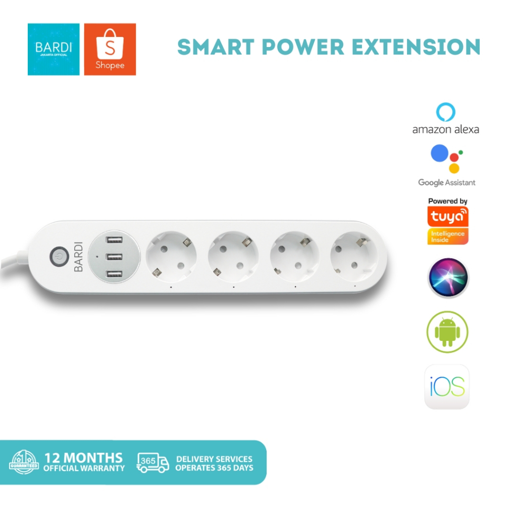 Jual BARDI Smart Extension Power Strip Stop Kontak Colokan Terminal Listrik Estetik USB Socket ...