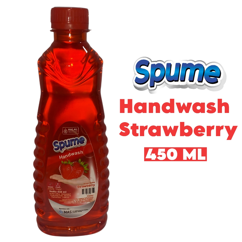 Jual spume handwash sabun cuci tangan strawberry 450 ml botol | Shopee ...
