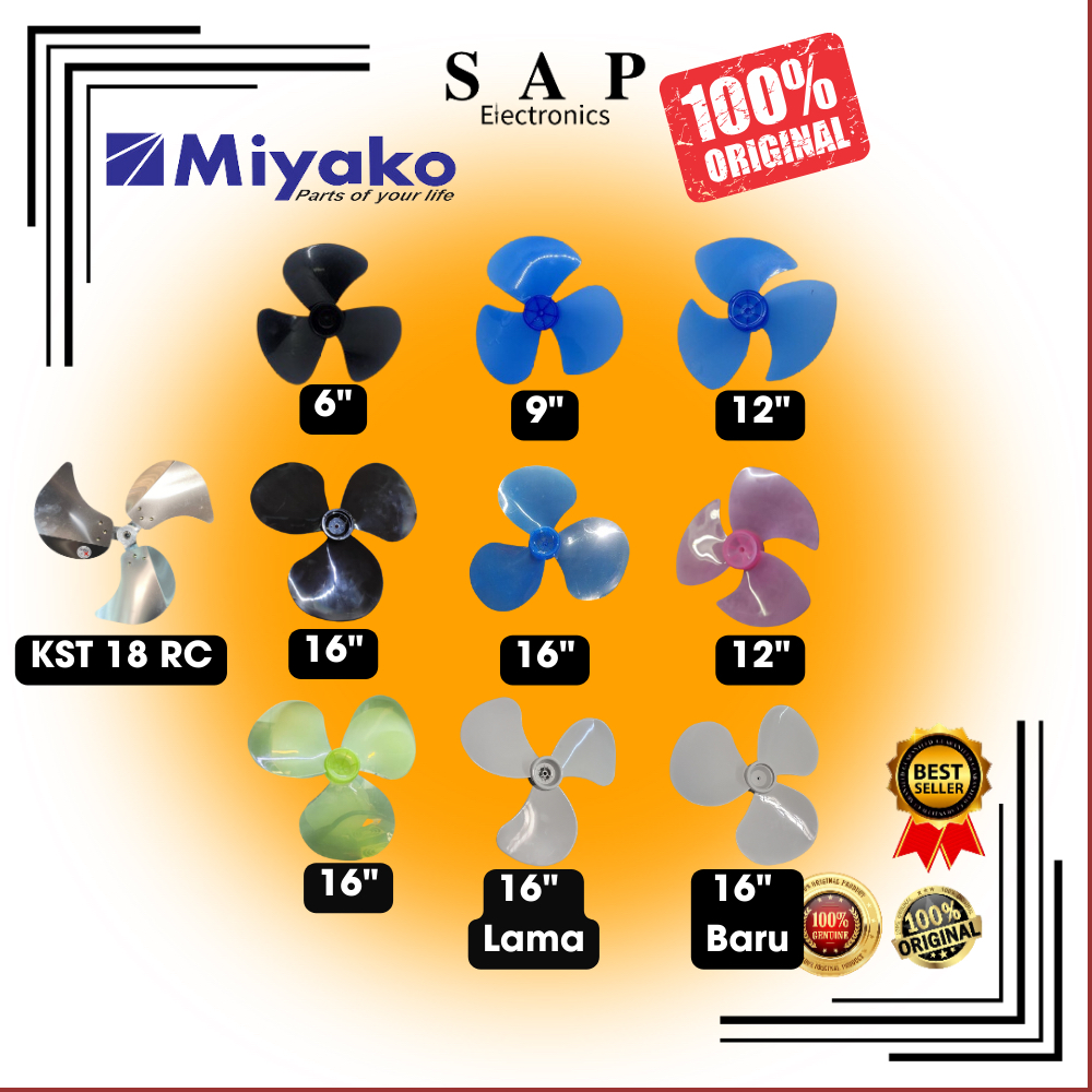 Jual Baling-Baling Kipas Angin Merk MIYAKO Ukuran 6 inch/9 inch/12 inch ...