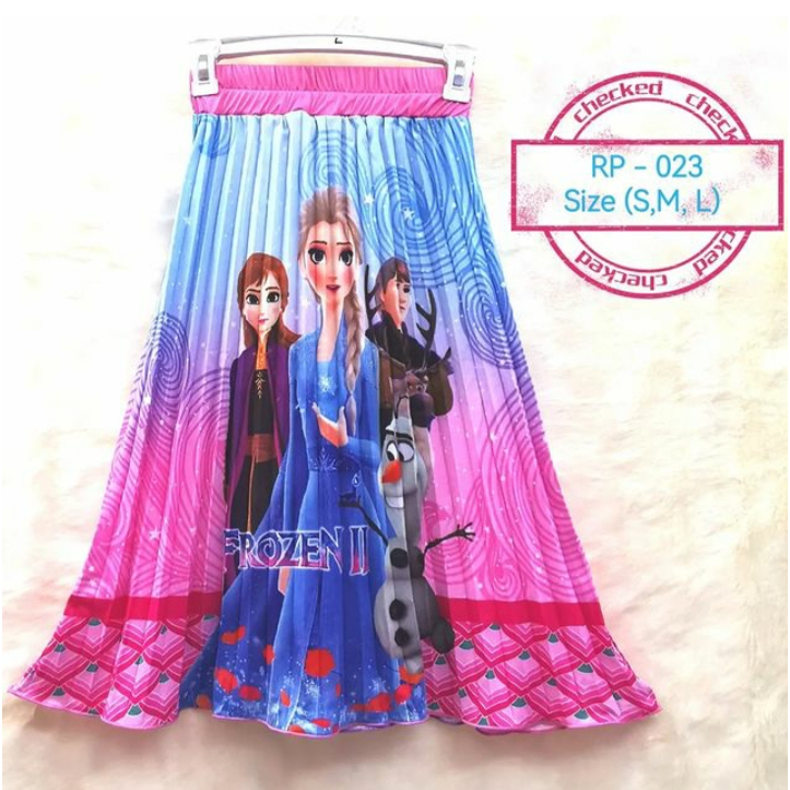 Jual TERBARU!! ROK PLISKET ANAK FULL PRINT // ROK KARAKTER FROZEN ...
