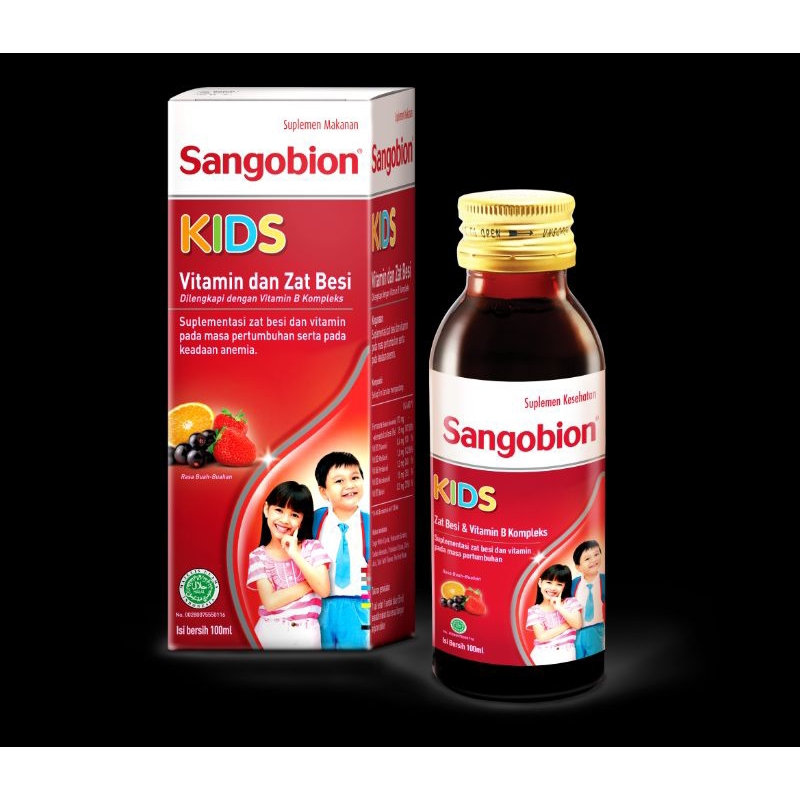 Jual Sangobion Kids Syrup 100ml/suplemenZat Besi/Anemia/MasaPertumbuhan ...