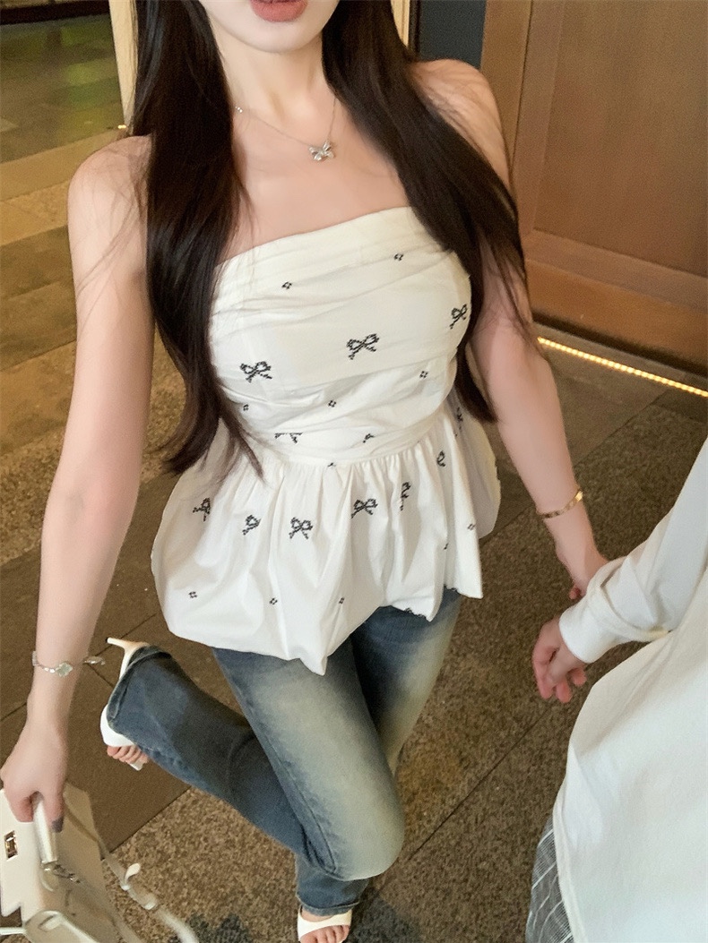 Jual Hela Tube Top (Korean Ribbon Puff Tube Top Import) | Shopee Indonesia