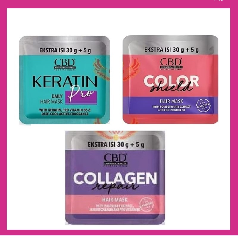 Jual CBD Color Shield|Collagen|Keratin Hair Mask 35g+5g Sachet | Shopee Indonesia