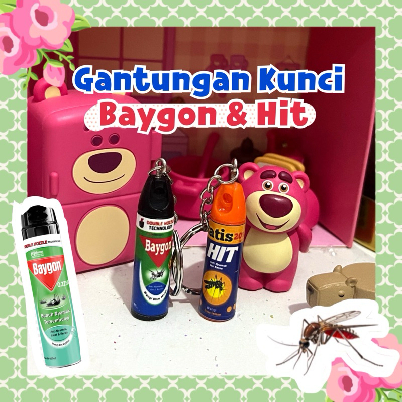 Jual Gantungan Kunci Obat Nyamuk Baygon Hit Semprotan Keychain Mini ...