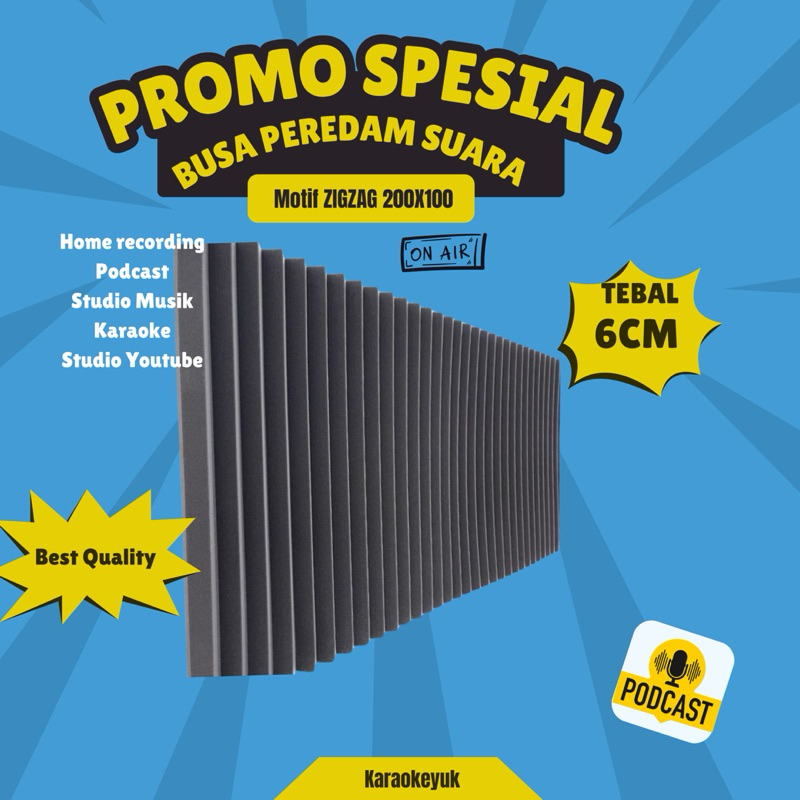 Jual BUSA PEREDAM SUARA RUANGAN ZIGZAG TEBAL 6CM PEREDAM SUARA GEMA ...