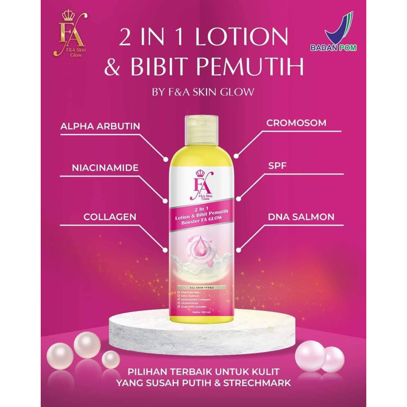 Jual Lotion Brightening 2in1 FA Skin Glow (6 BOTOL) | Shopee Indonesia