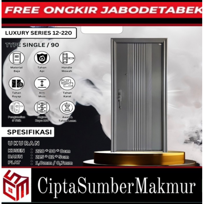 Jual PINTU UTAMA / PINTU KAMAR BAJA GG DOORS TYPE LUXURY 90.12 (90x220 ...