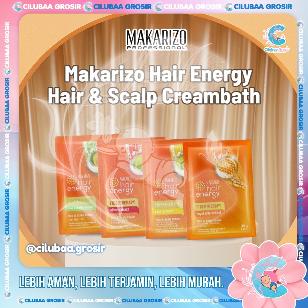 Jual MAKARIZO Hair Energy Fibertherapy Hair & Scalp Creambath 30ml 60ml ...