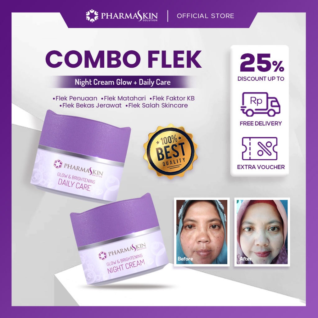 Jual Cream Flek Hitam Membandel Bpom - Cream Siang Malam Flek By Pharmaskin Solution Skincare ...