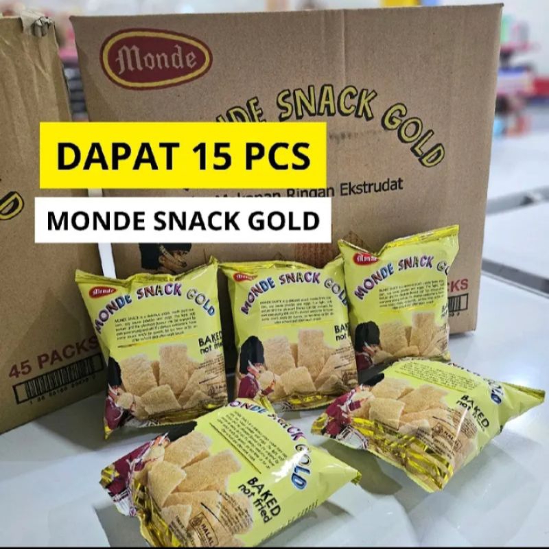 Jual (15 pcs ) Monde Snack gold termurah 27gr | Shopee Indonesia
