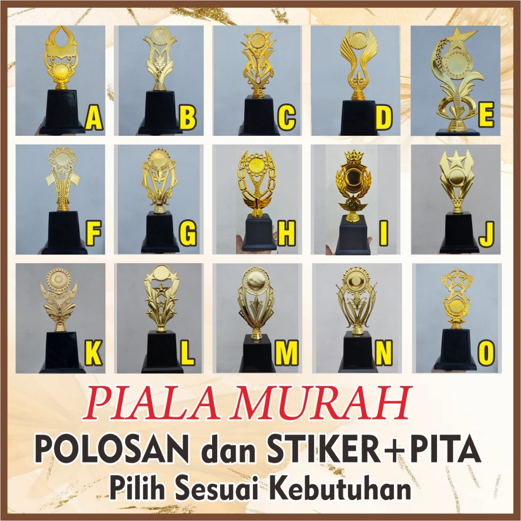 Jual Piala Murah, Piala Juara, Piala Juara Kelas bisa polosan bisa dengan stiker+pita | Shopee ...