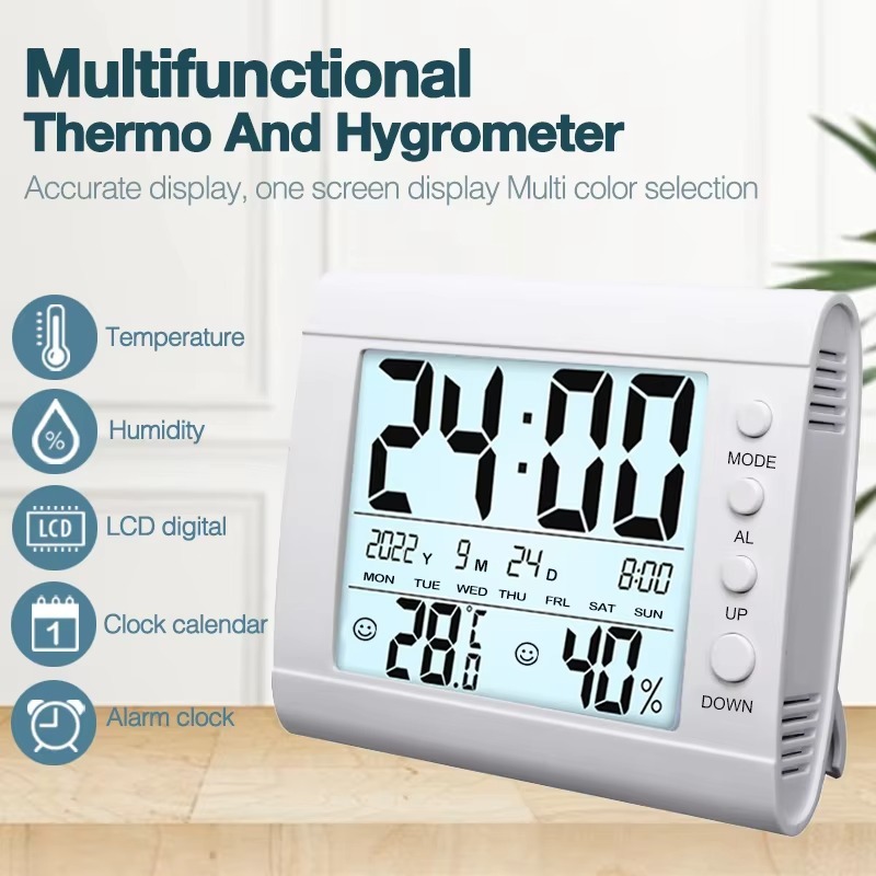 Jual Hygrometer Termometer Ruangan Digital Jam Thermometer Indoor Suhu ...