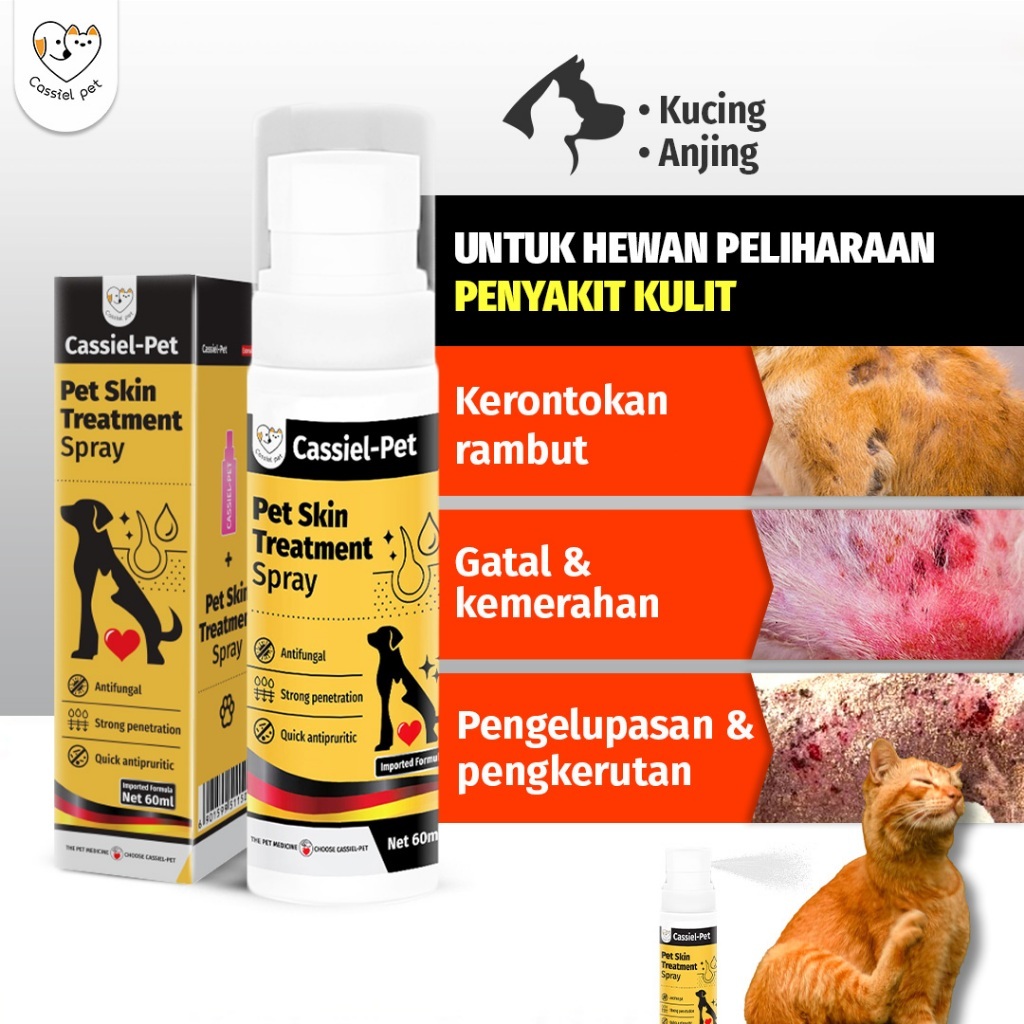 Jual Cassiel Pet Skin Treatment Spray Obat Anti Scabies Gatal Kulit ...