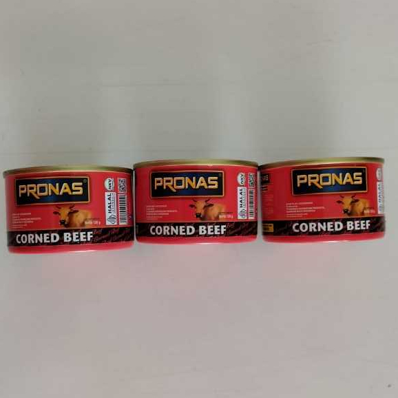 Jual Kornet Pronas Kaleng Daging Sapi Netto 120gram Corned Beef Pronas ...