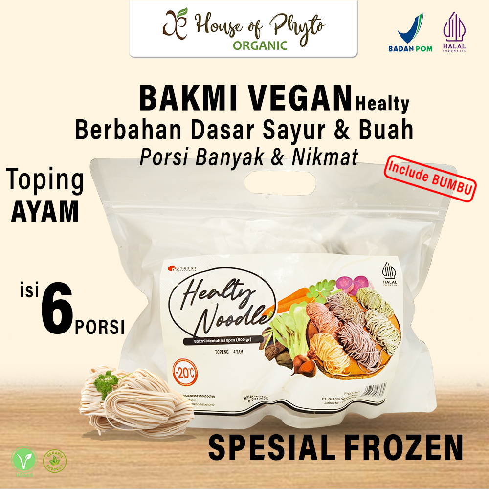 Jual Healthy Noodle ORGANIUM Mie Ayam Sehat, Bakmi Healthy Toping Ayam Frozen - 6 Porsi | Shopee ...