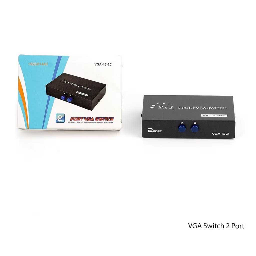 Jual VGA SWITCH 2 PORT (IN2 VGA OUT 1 MONITOR) | Shopee Indonesia