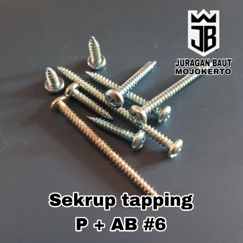 Jual 10 Biji Sekrup tapping P + AB #6 / sekrup JP (+) | Shopee Indonesia