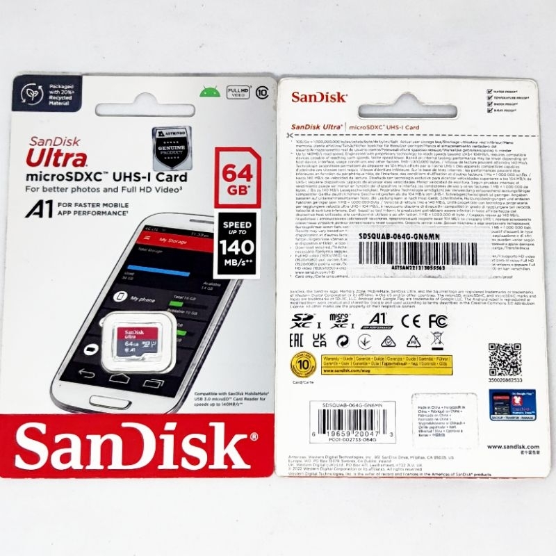 Jual Sandisk Memory Card 64GB Original Ultra 140 MBPs Kartu Memori | Shopee Indonesia