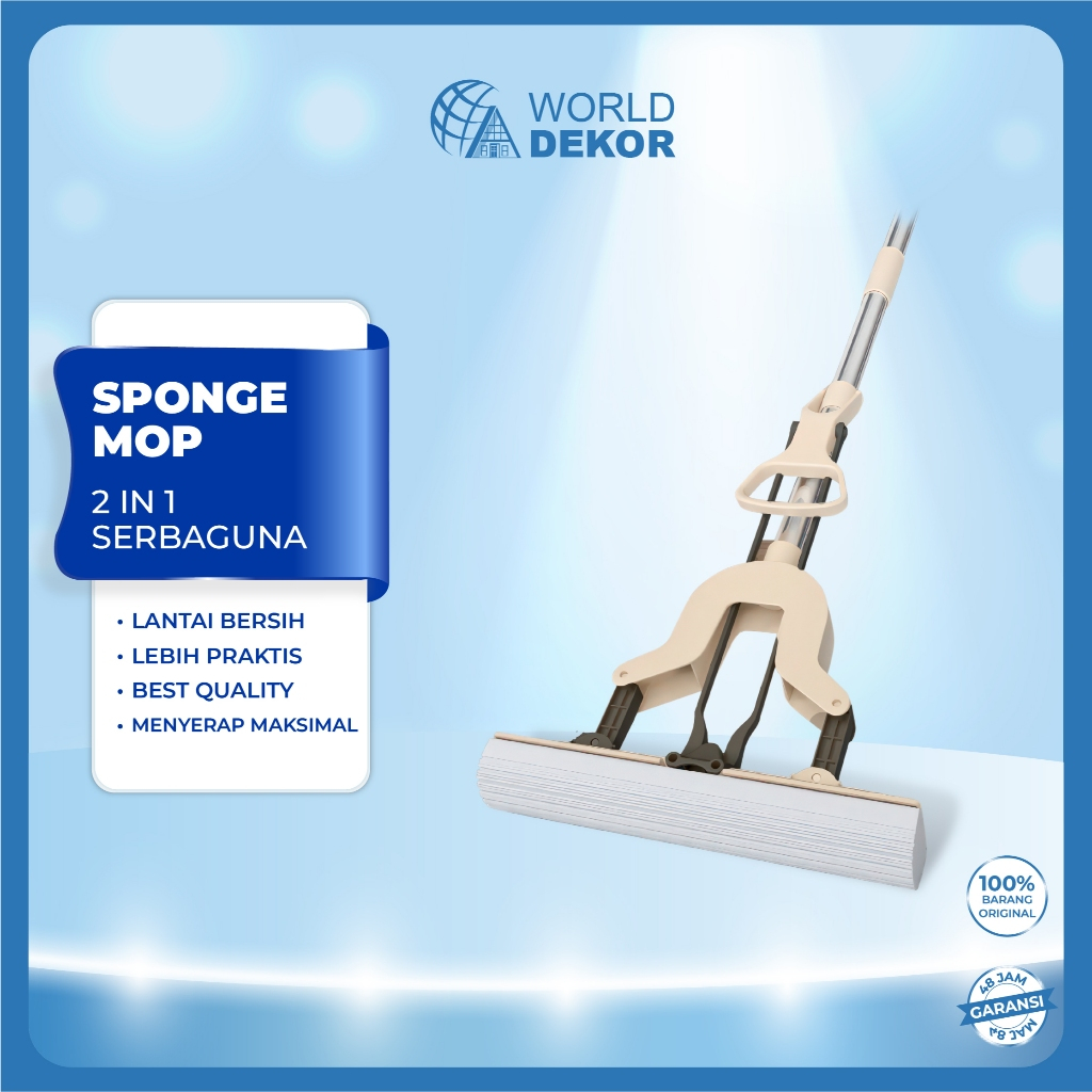 Jual Alat Pel Busa Spons Sponge Mop Pembersih Lantai dan Kaca 2 IN 1 ...