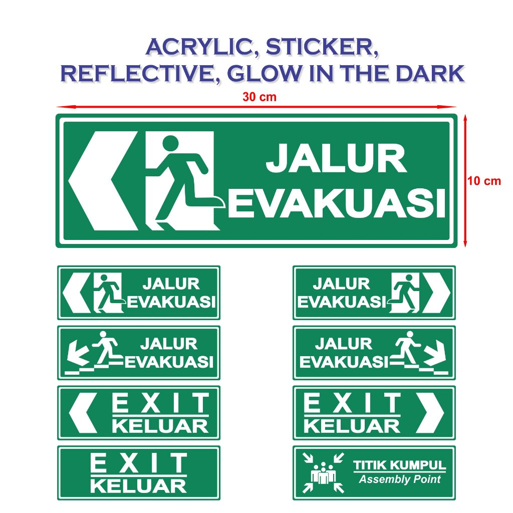 Jual Acrylic / Sticker / Reflective / Glow in the Dark Sign Board Papan ...