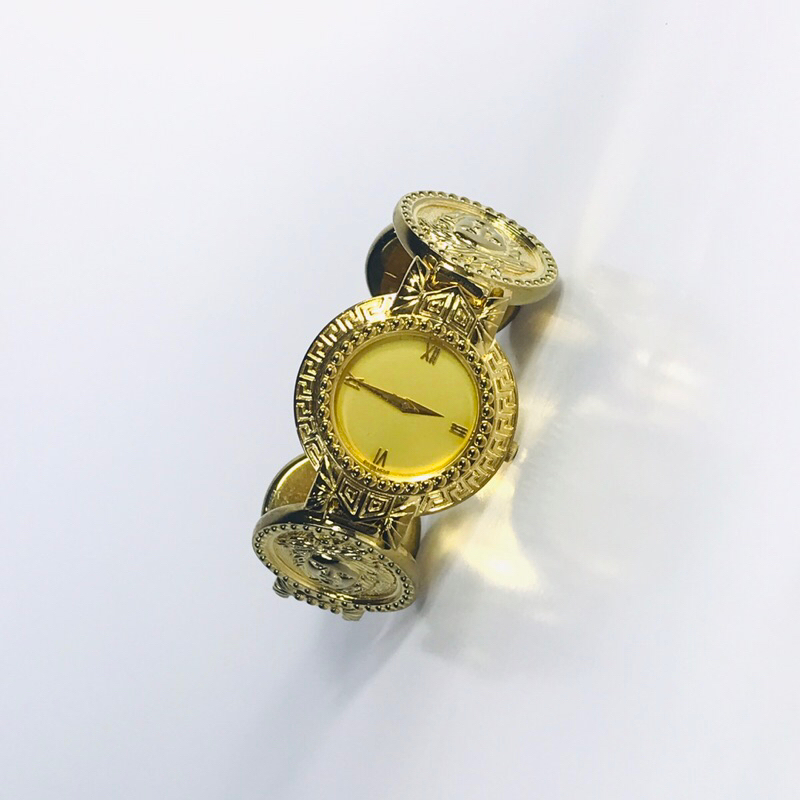 Jual jam gianni versace signature goldplated coin medusa head quartz ...