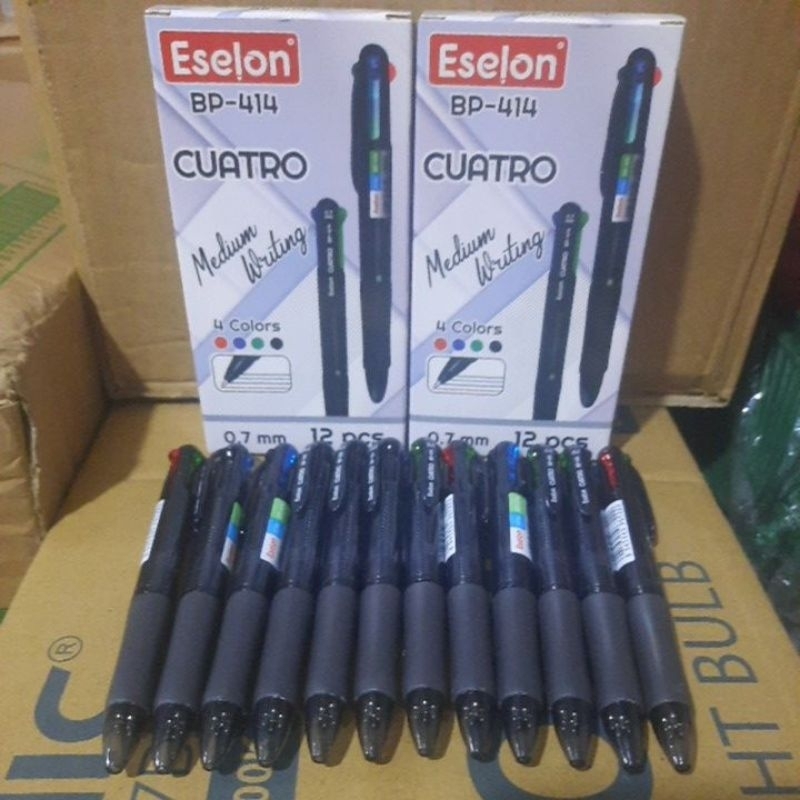 Jual Pena pulpen 4 warna BP-414 Eselon 0.7mm harga perlusin | Shopee ...