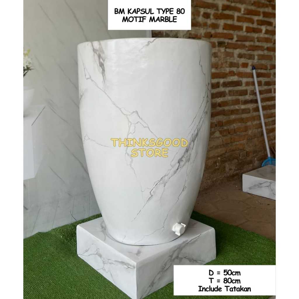 Jual BAK MANDI GENTONG AIR MINIMALIS MODEL TERASO CAPSUL PUTIH MARBLE ...