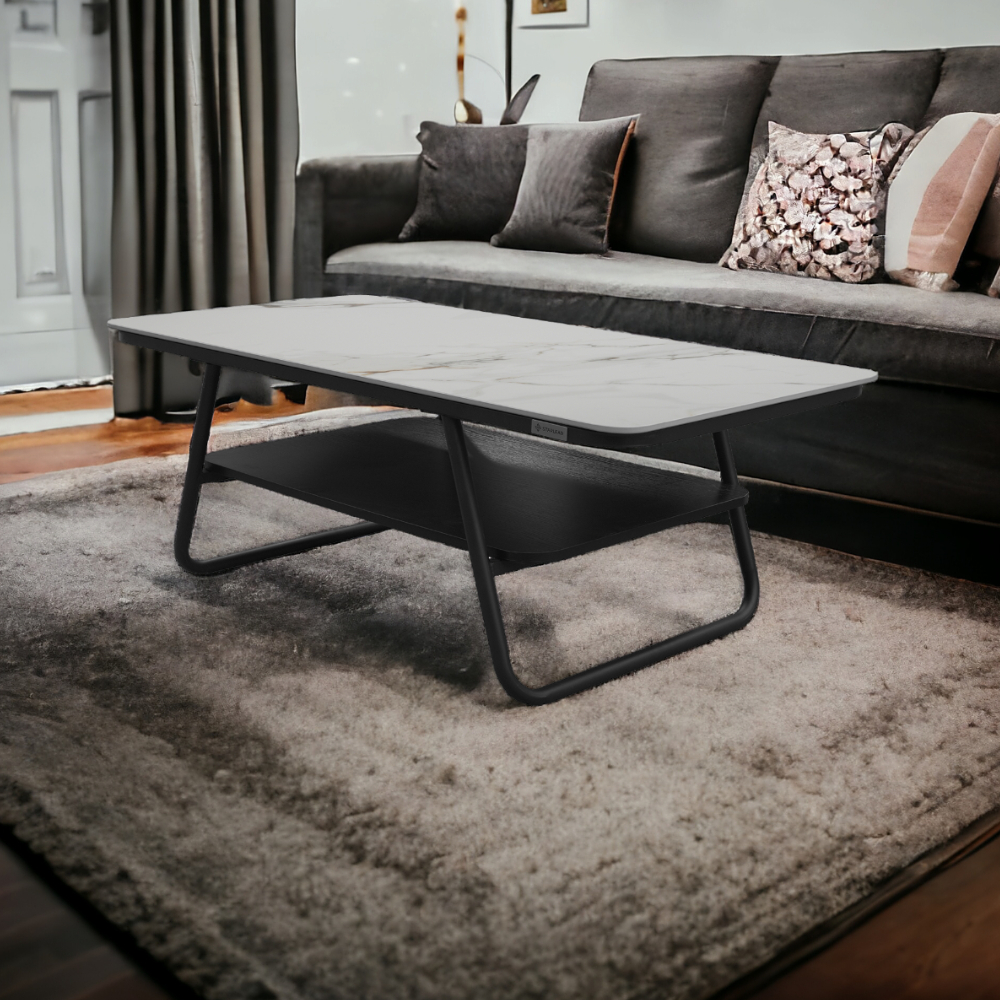 Jual Meja Tamu Marmer Minimalis Modern Persegi Panjang 2 Tingkat - Side ...