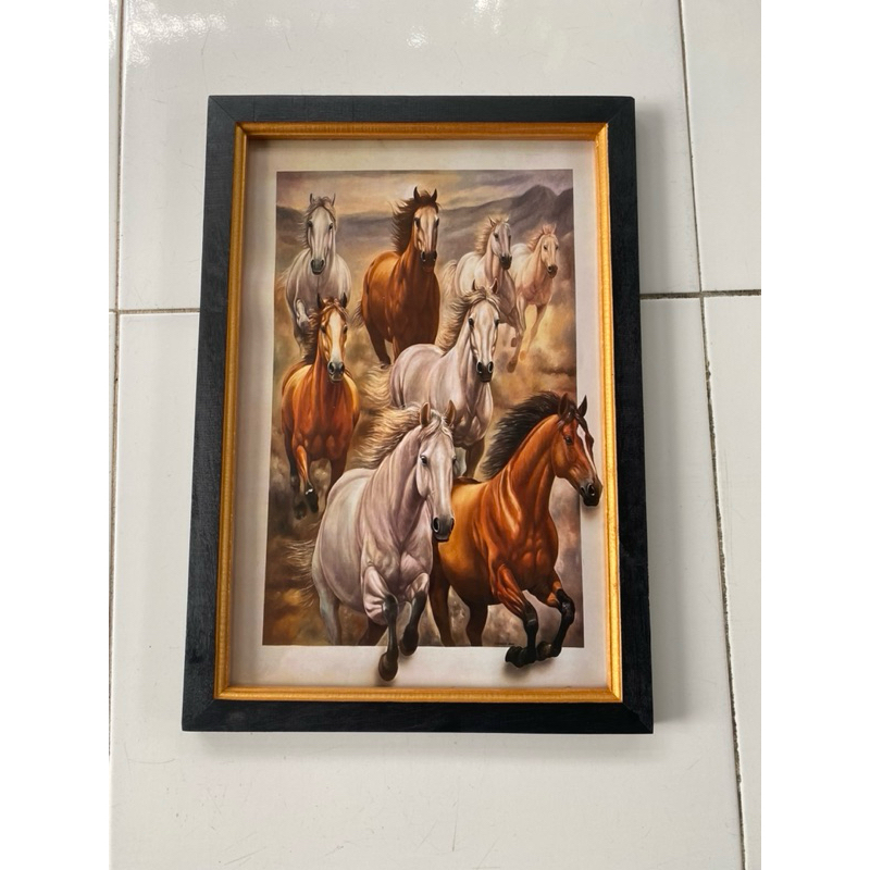 Jual Hiasan dinding plus bingkai uk:35cm x 53cm Poster cetak Kuda 3D ...