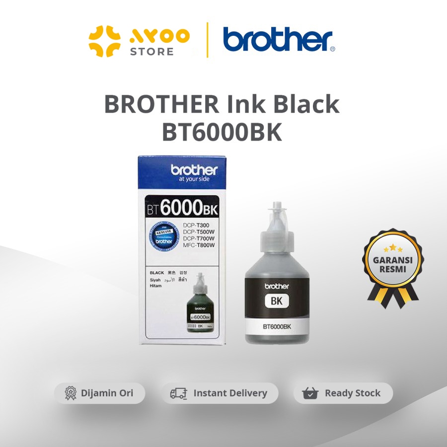 Jual BROTHER Tinta BT6000 BT-6000 Black Original | Shopee Indonesia