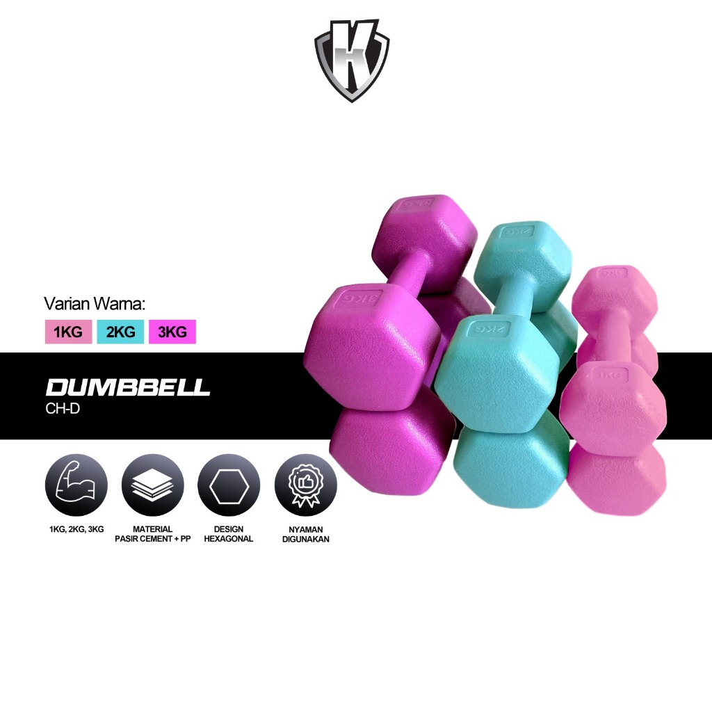 Jual CHAMPS Dumbbell Mini 1-3KG – Barbel Rumah & Peralatan Fitness ...