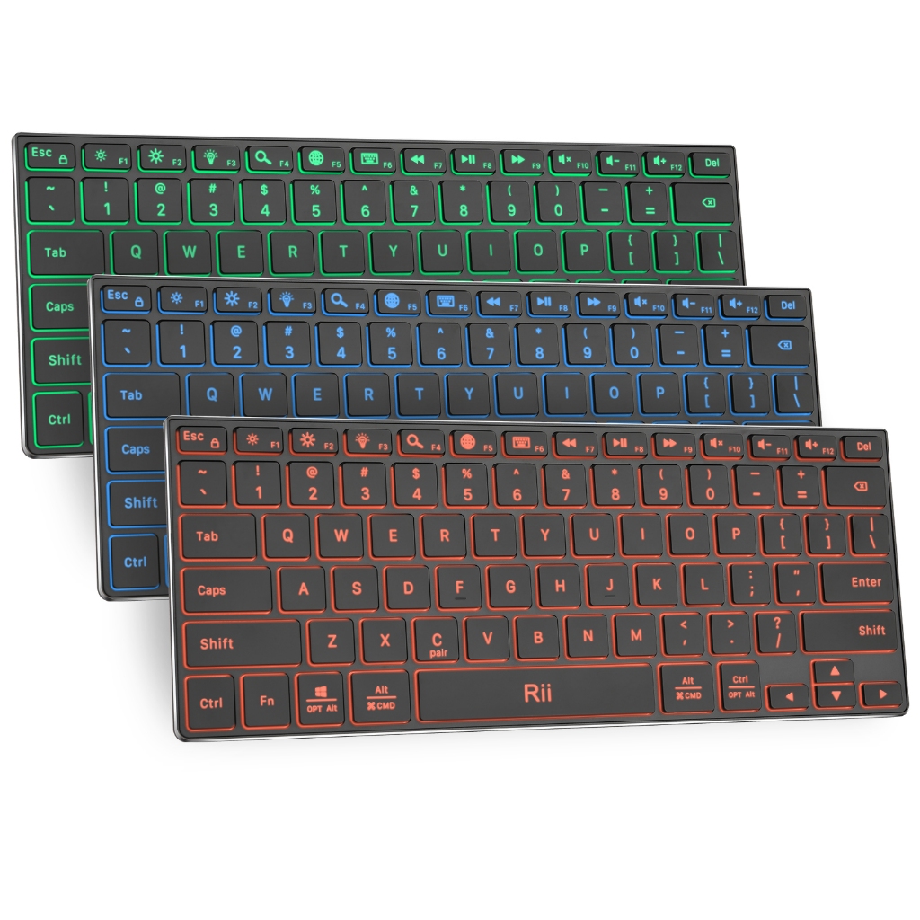 Jual Rii Bluetooth Keyboard X9,Wireless Keyboard with RGB Backlit, Case ...