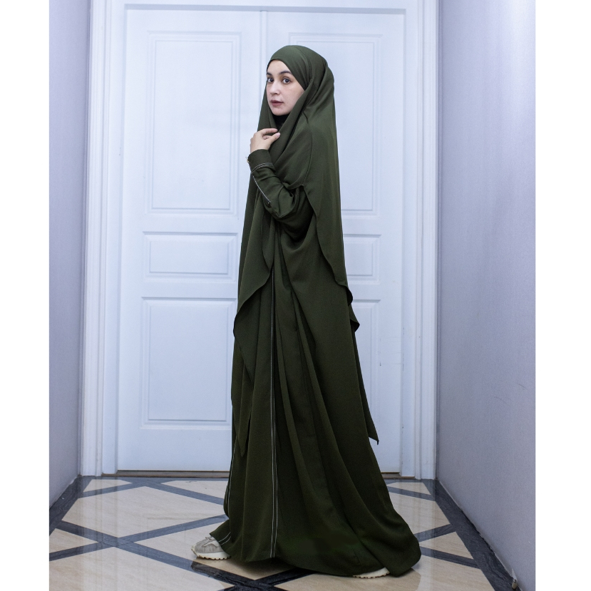 Jual Gerai Hawa - Nasha Gamis Dress Abaya Set French Khimar Baju Umrah ...