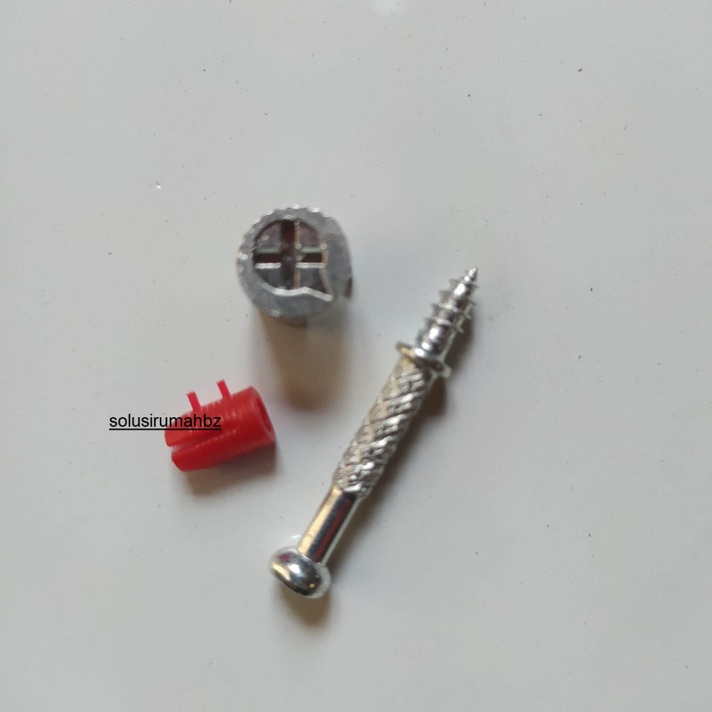 Jual baut minifix DU-5 SET 3PCS COMPLETE untuk papan 12mm kayu sekrup 3 ...