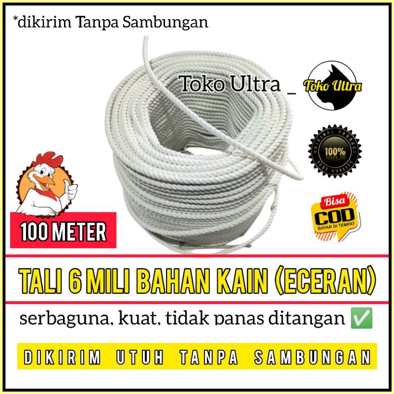 Jual TALI BAHAN KAIN 6MM PANJANG 100 METER / TALI 6MM BAHAN KAIN / TALI ...