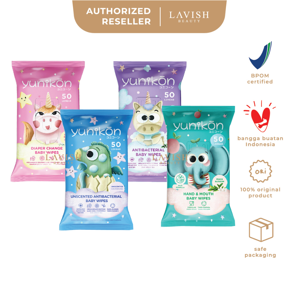 Jual (BUY 1 GET 1) YUNIKON Baby Wipes // Tissue Basah Bayi (50s ...