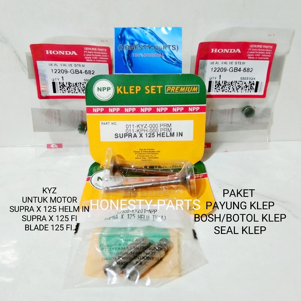 Jual Klep set/Payung+Bosh/Botol+Seal klep,SUPRA X 125 fi,HELM IN,BLADE 125 FI,(KYZ)di jamin 100% ...