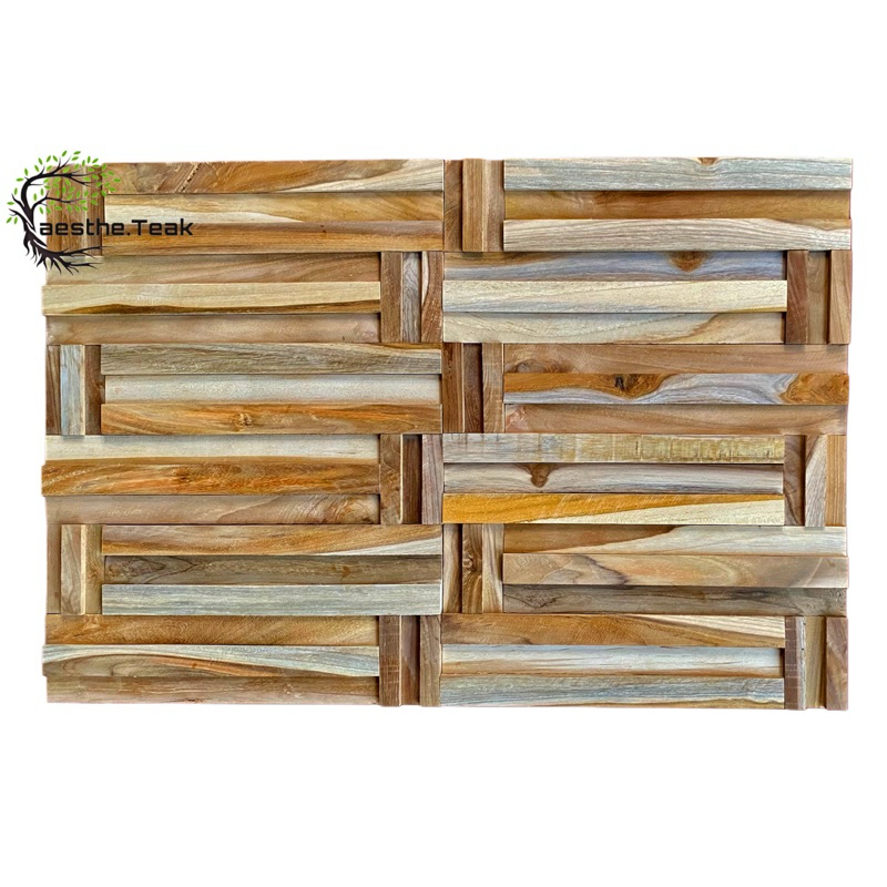 Jual Panel dinding | Hiasan Dinding kayu jati ukuran 18x40x1,4cm halus ...