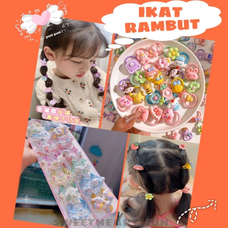 Jual Ikat Rambut Anak Sanrio Kuromi Disney 2IN1 3IN1 5 SET (5 WARNA ...
