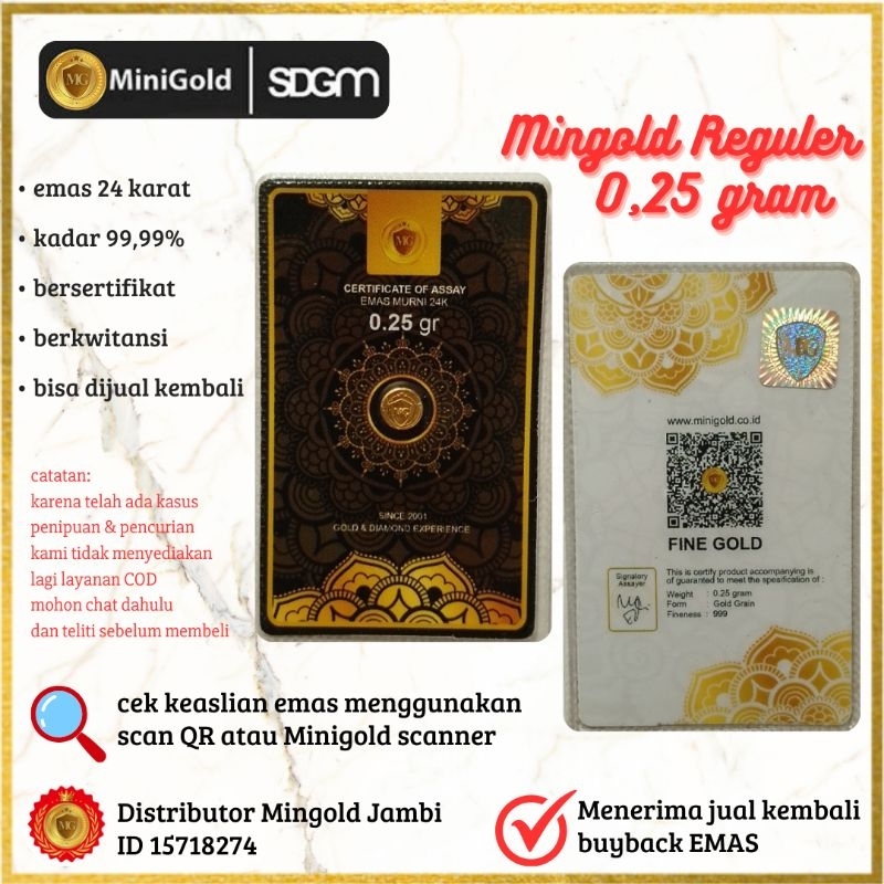 Jual emas kecil Minigold Reguler 0,25 gram | Shopee Indonesia
