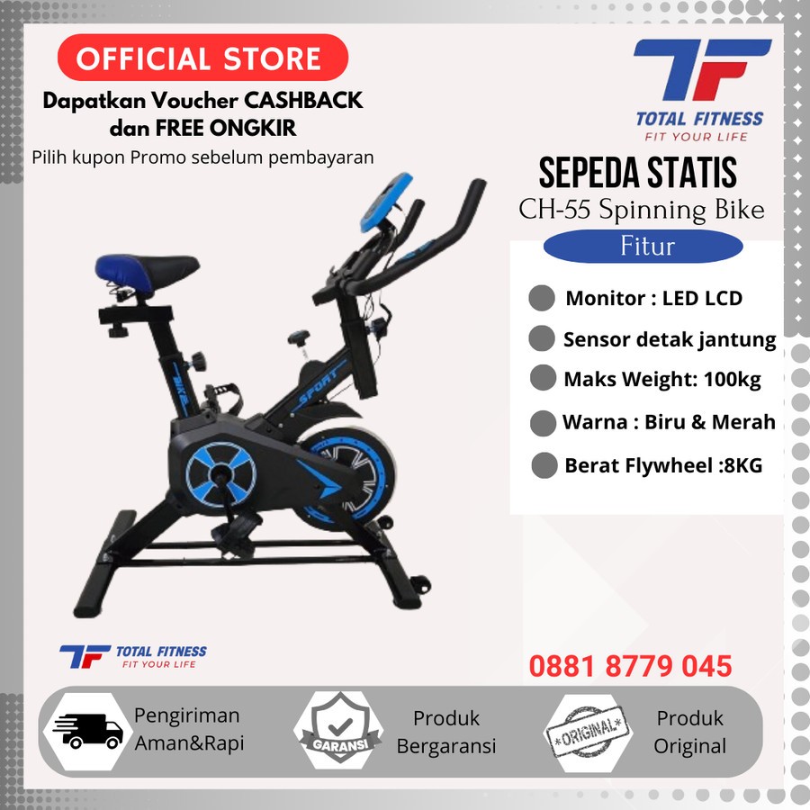 Jual Sepeda statis Spinning Bike CH55 Total Fitness | Shopee Indonesia