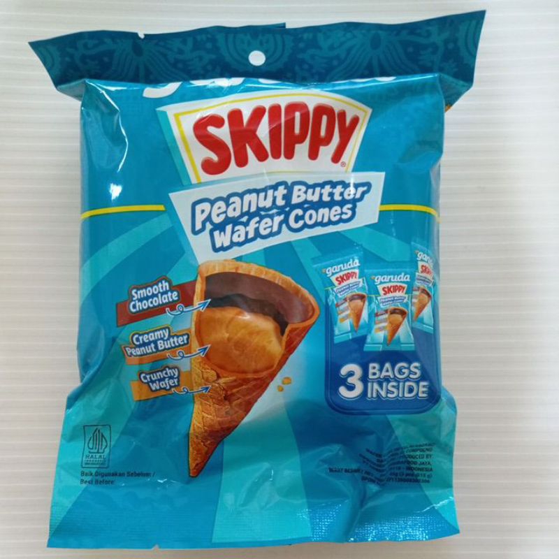 Jual GARUDA SKIPPY PEANUT BUTTER WAFER CONES | Shopee Indonesia
