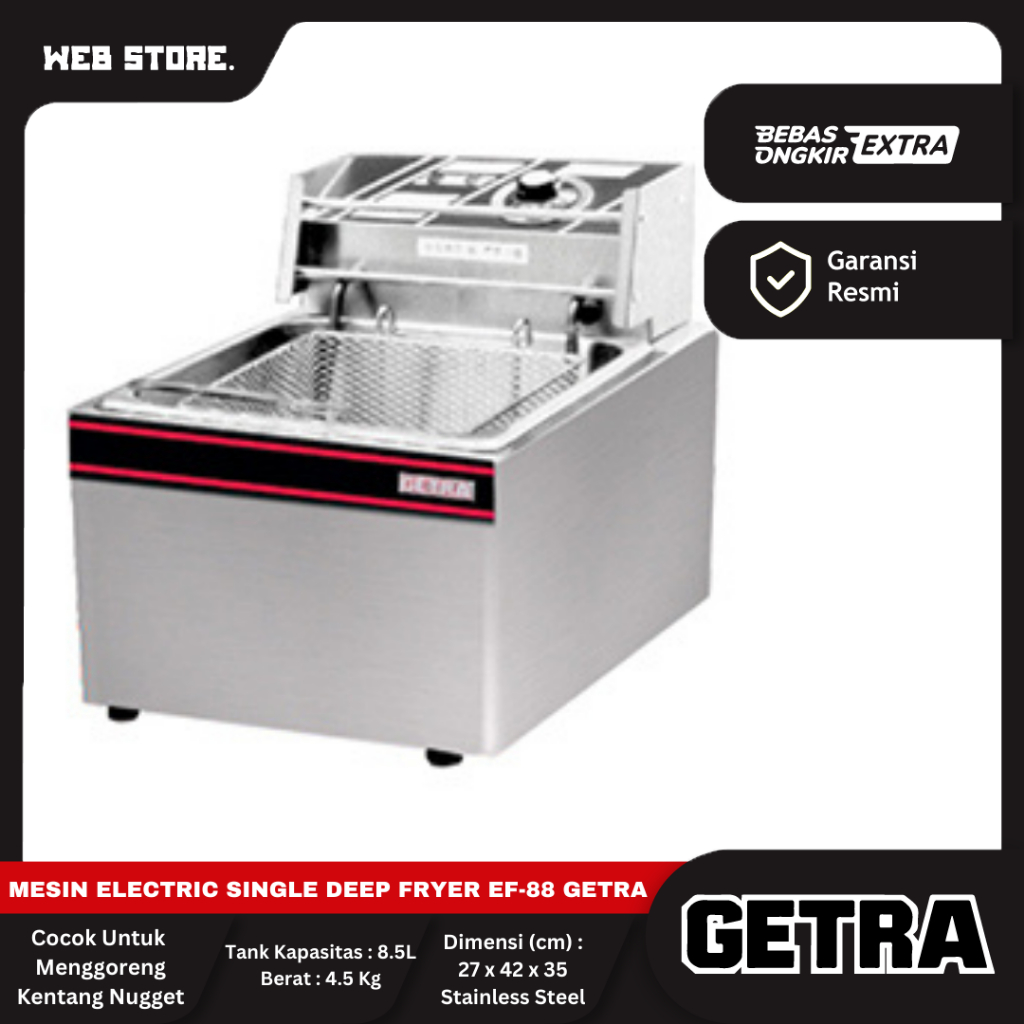 Jual Mesin Penggorengan Listrik 8.5L Electric Single Deep Fryer EF-88 ...